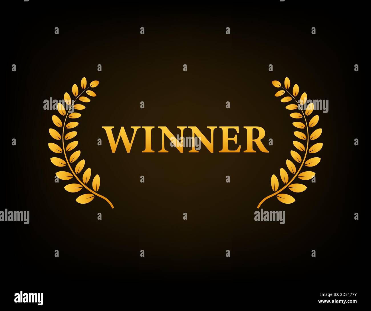 Winner golden laurel wreath on black background. Vector illustration ...