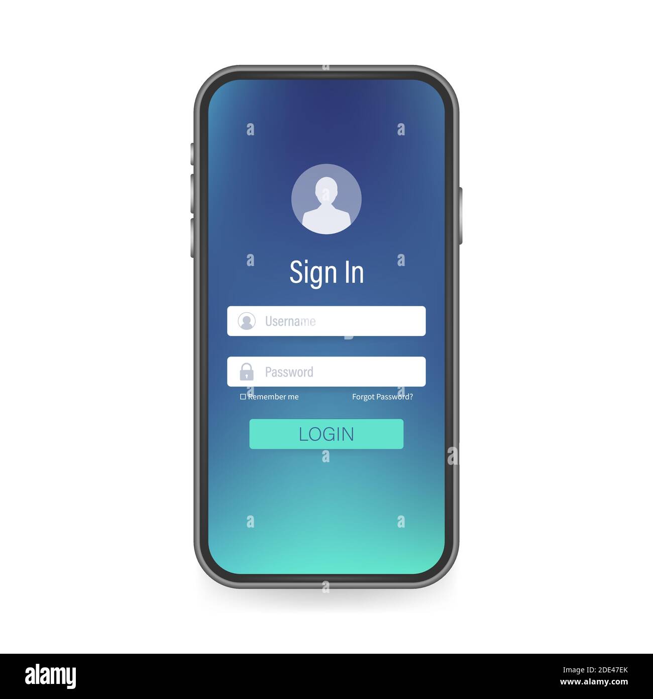 Clean Mobile UI Design Concept. Login Application with Password Form ...