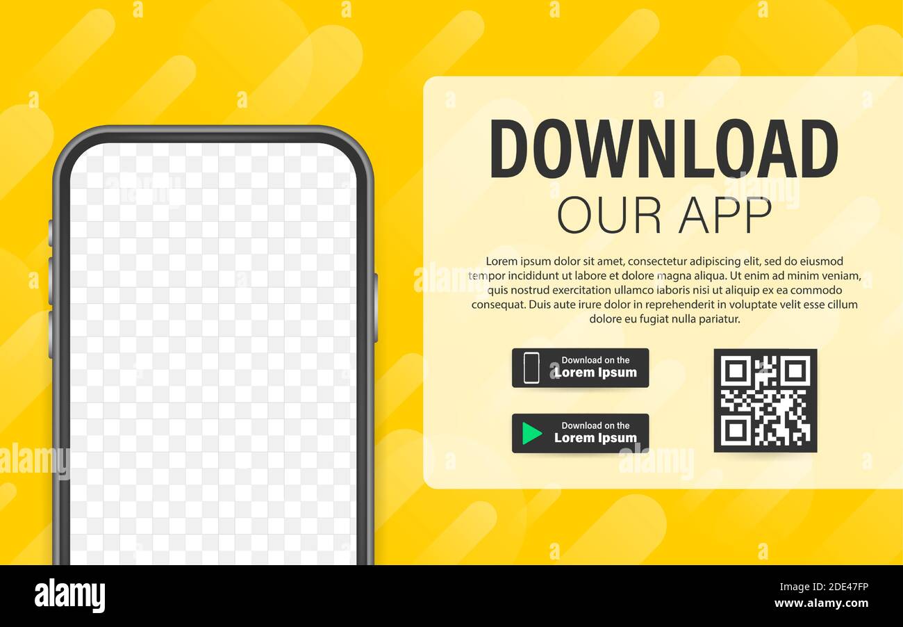 Download page of the mobile app. Empty screen smartphone for you app ...