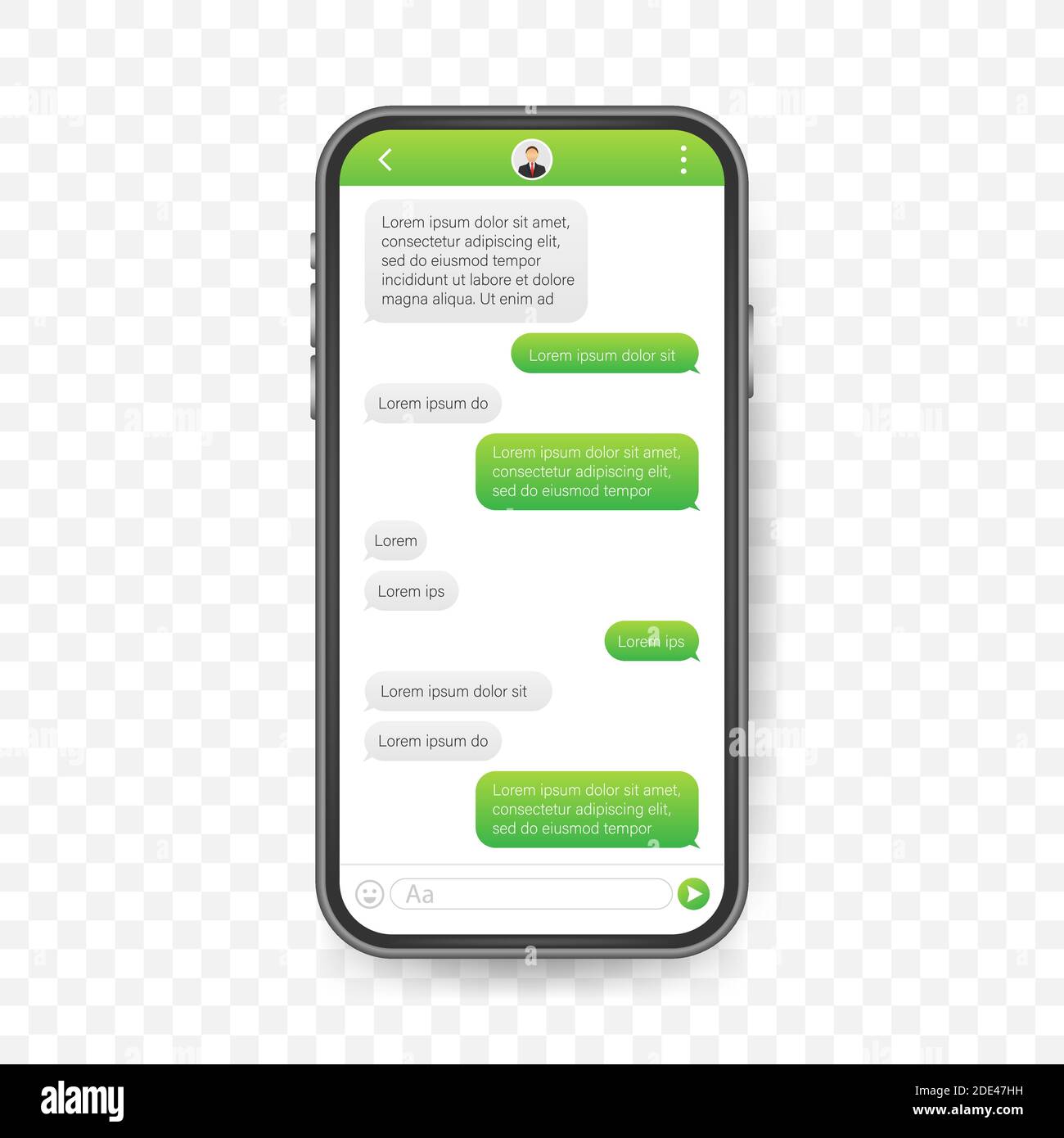 Chat Interface Application with Dialogue window. Clean Mobile UI Design ...
