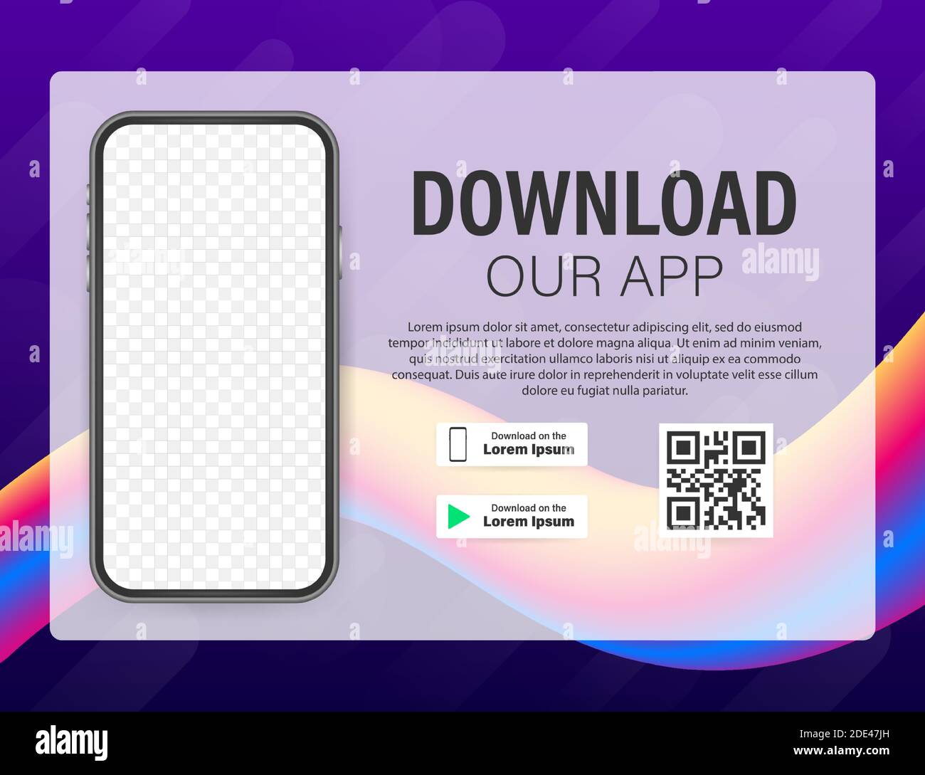 Download page of the mobile app. Empty screen smartphone for you app ...