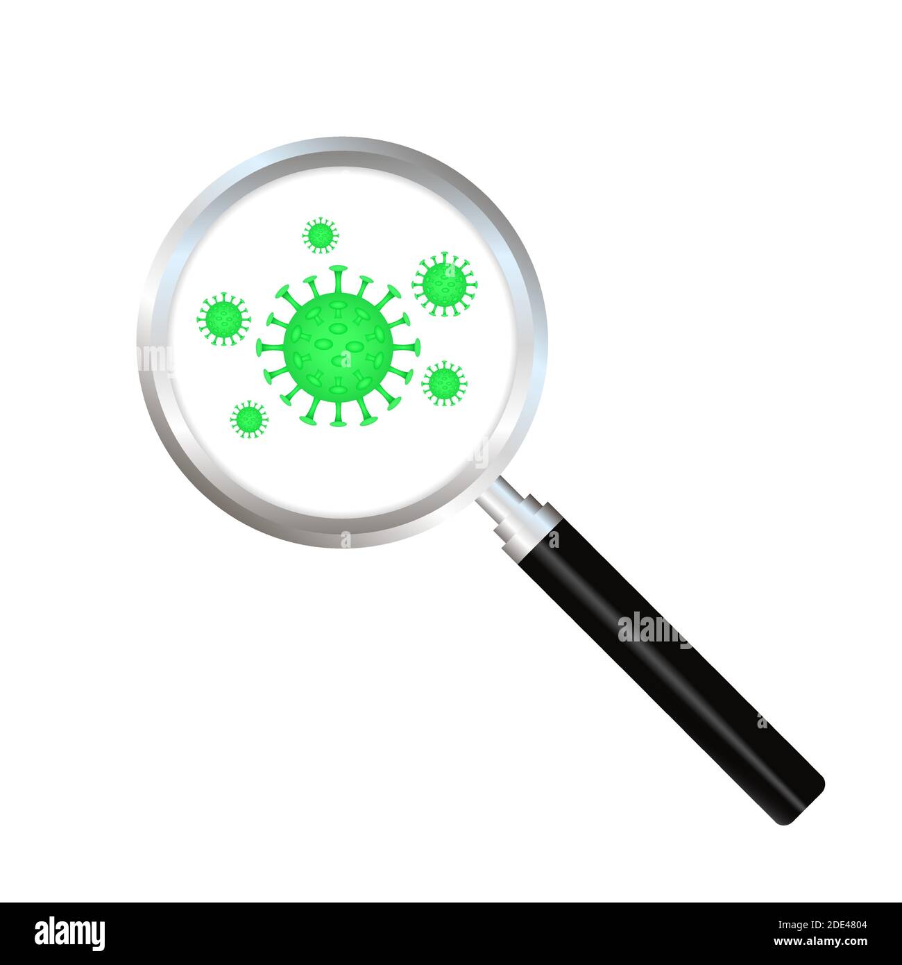 Bacteria and virus under the magnifying glass. Vector stock ...