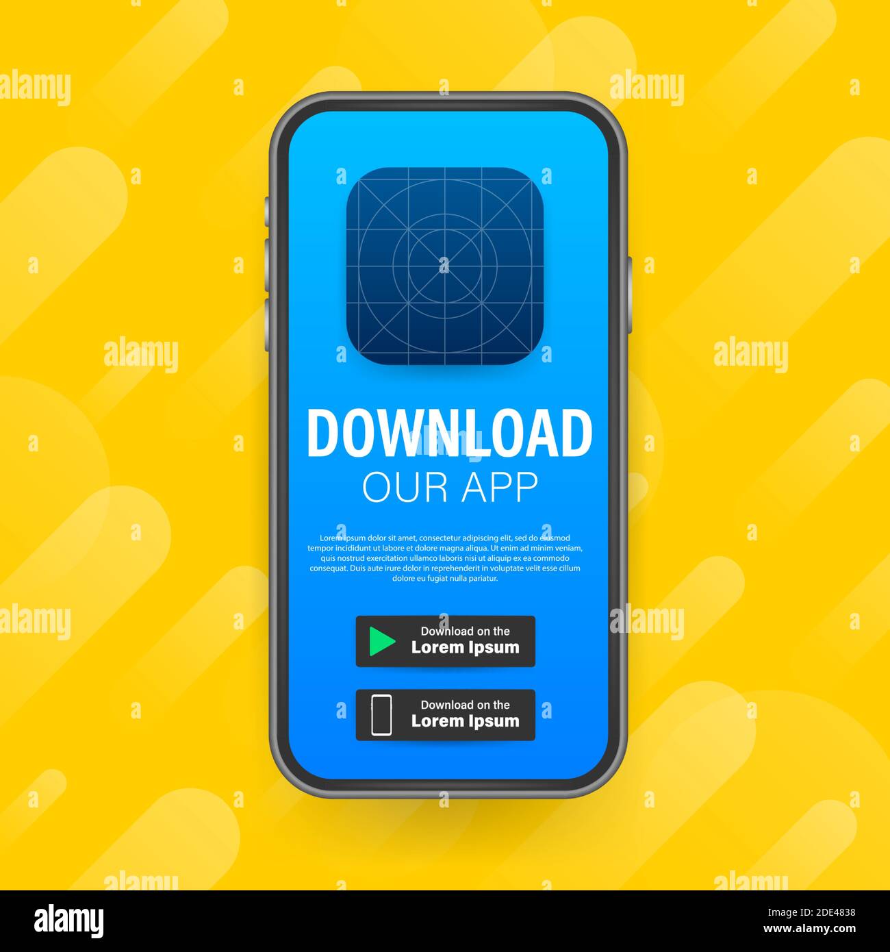 Download page of the mobile app. Empty screen smartphone for you app ...