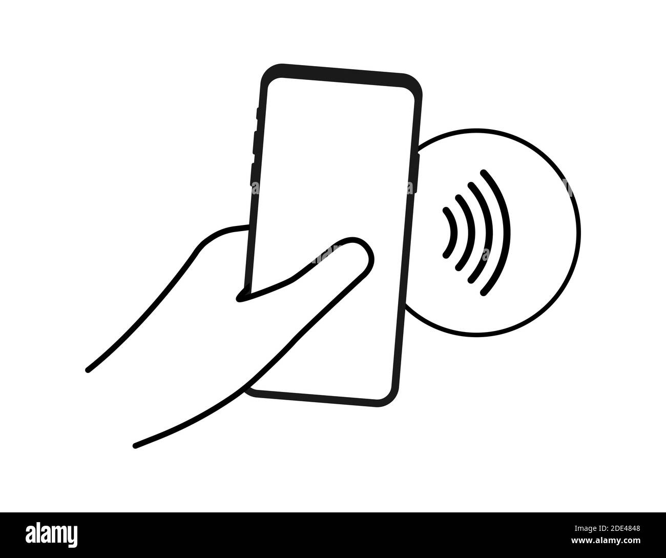 Contactless wireless pay sign logo. NFC technology. Vector stock ...