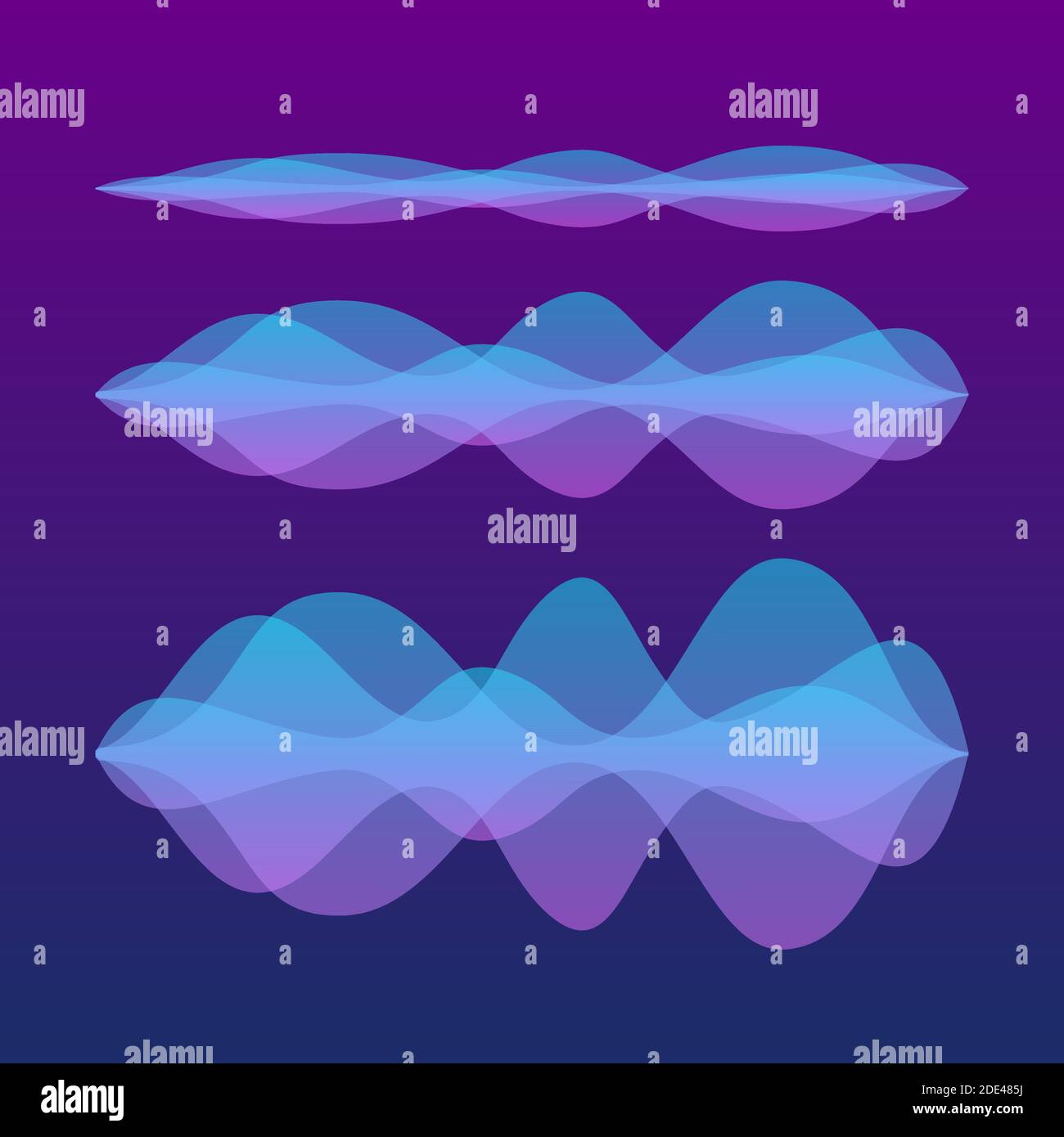 Sound waves set. Personal assistant and voice recognition. Vector stock ...