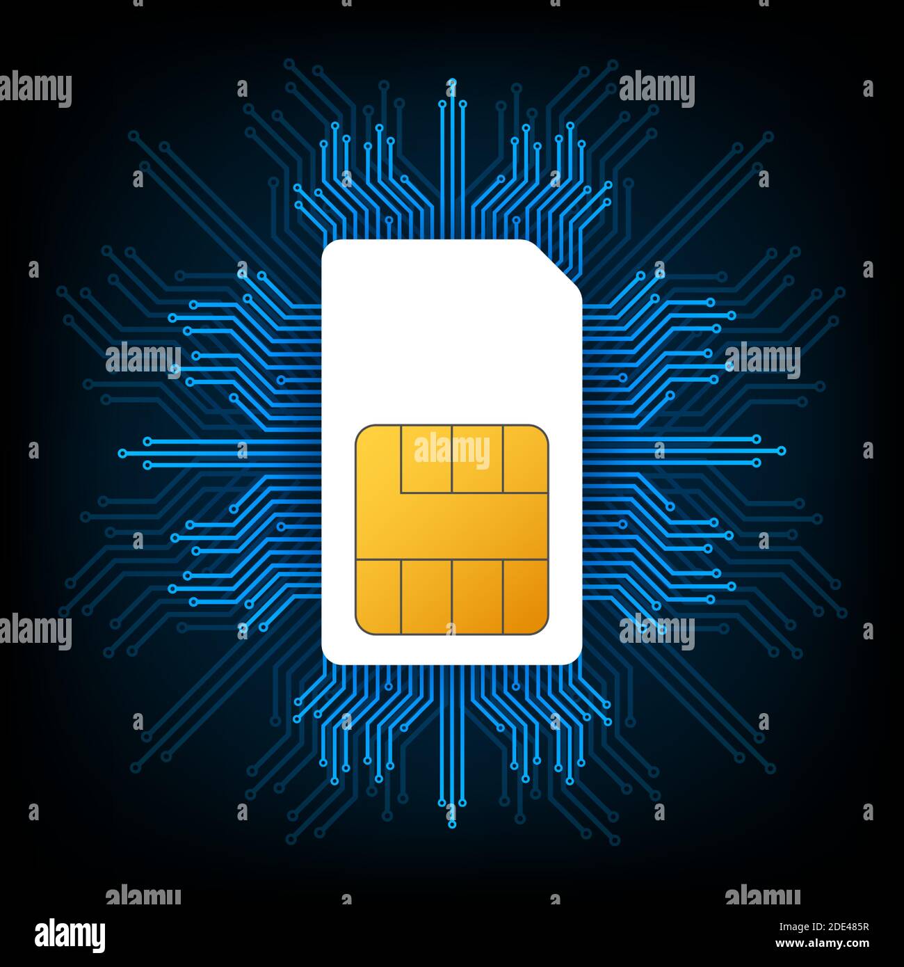 Mobile Cellular Phone Sim Card Chip. Vector stock illustration Stock ...