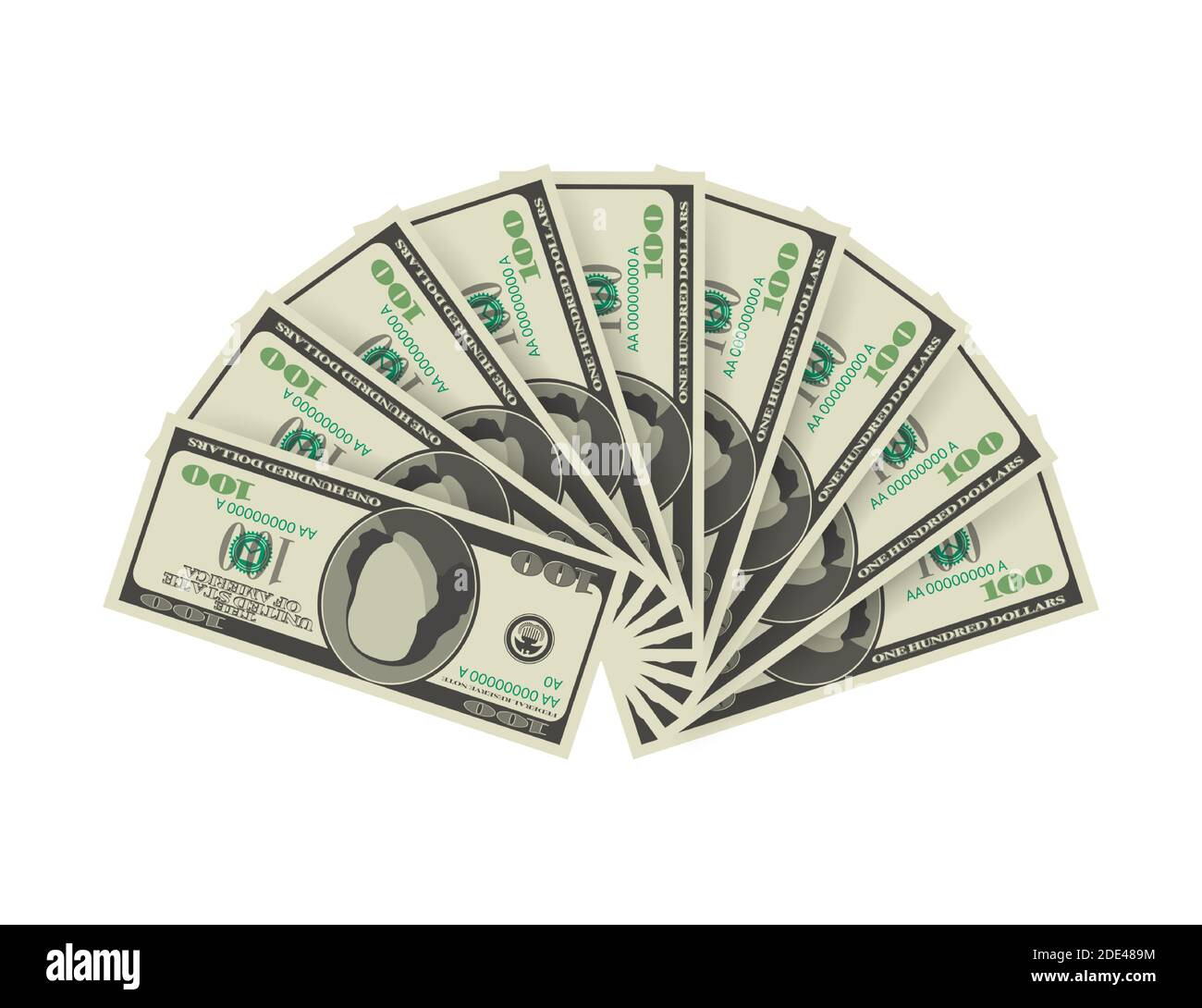 Hundred dollar bill on white background. Money. Vector stock ...