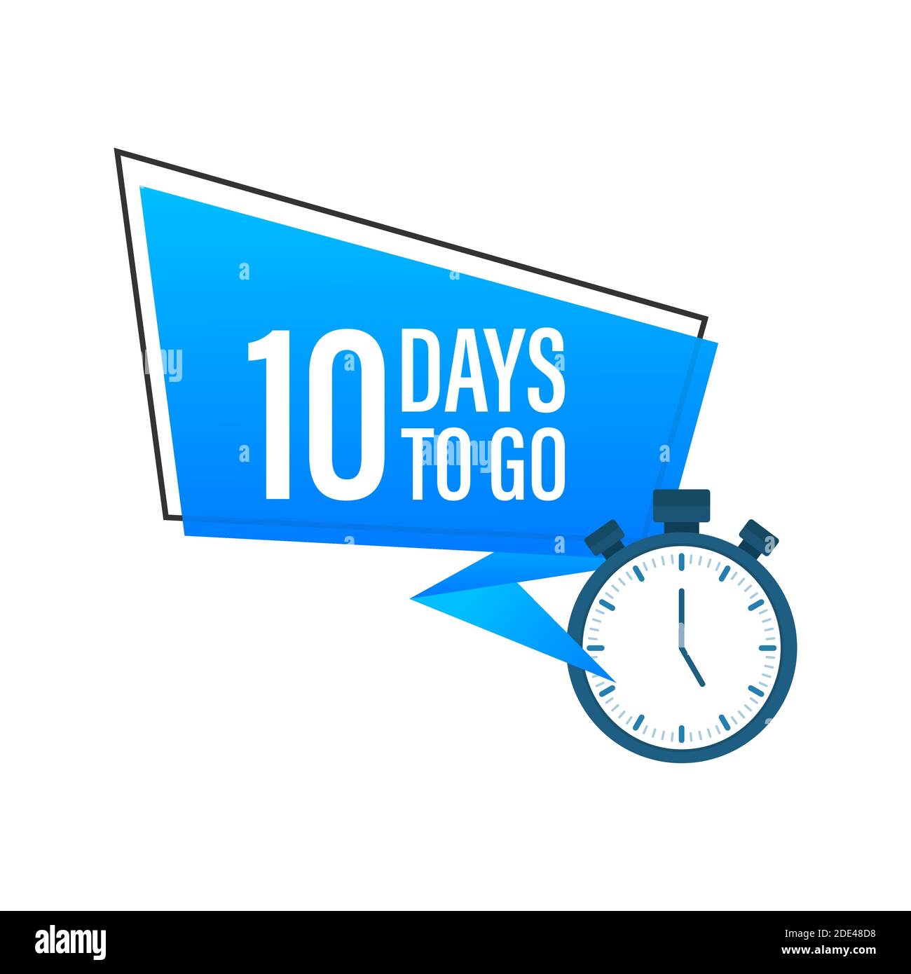 Ten days to go flat icon. Vector stock illustration Stock Vector Image ...