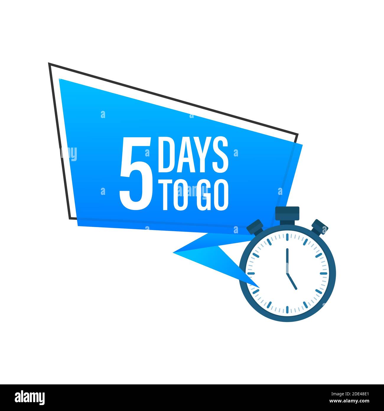 Five Days To Go Badges or flat Design. Vector stock illustration Stock ...