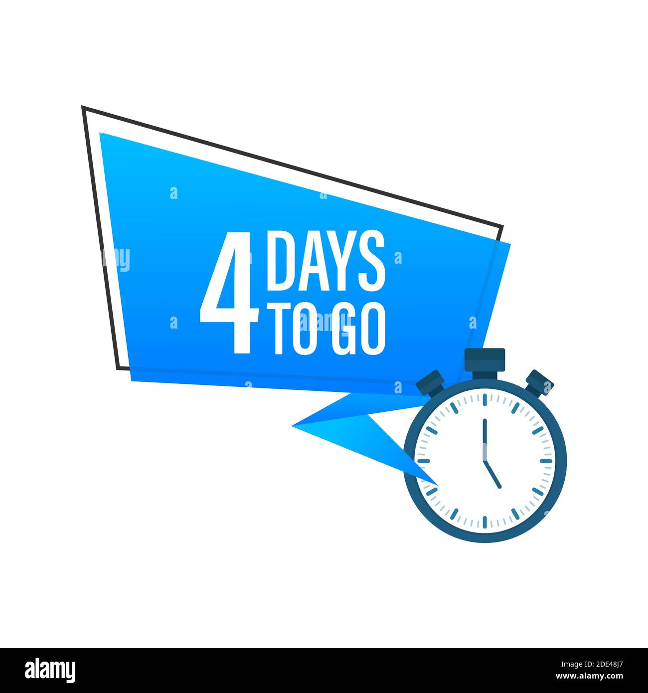 Four days to go. Vector stock illustration on white background Stock ...