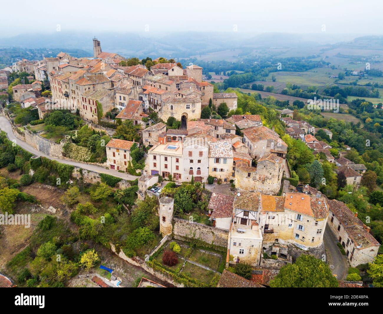Aerial view of Cordes sur Ciel, labelled The Most Beautiful Villages of ...