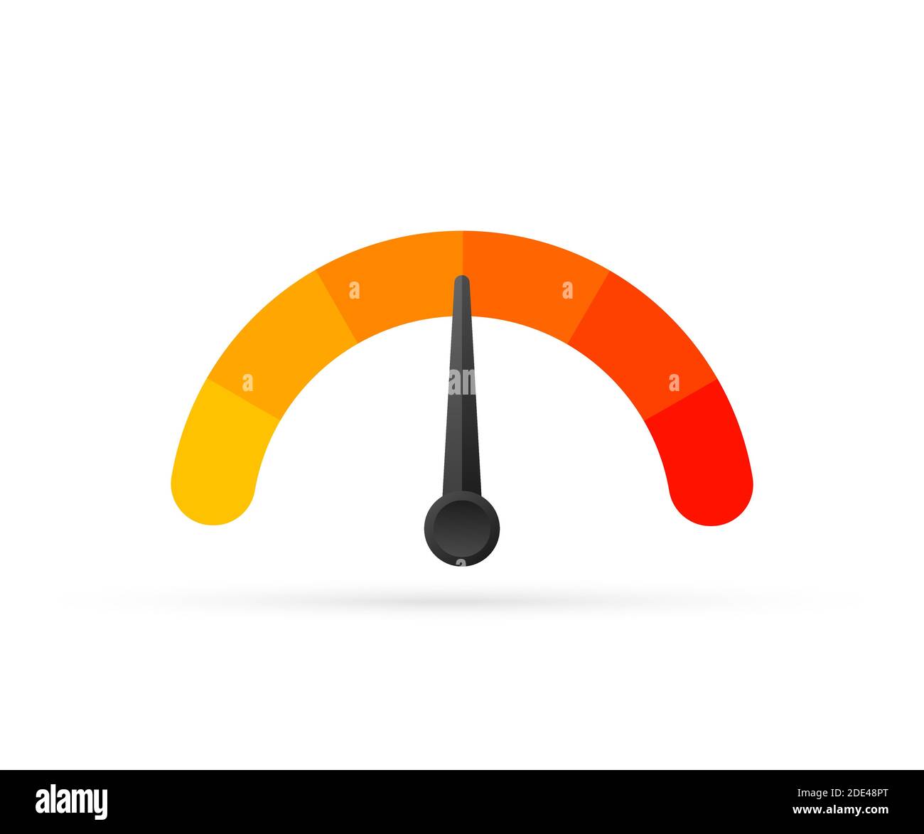 Round temperature gauge, isolated on white background. Colored ...
