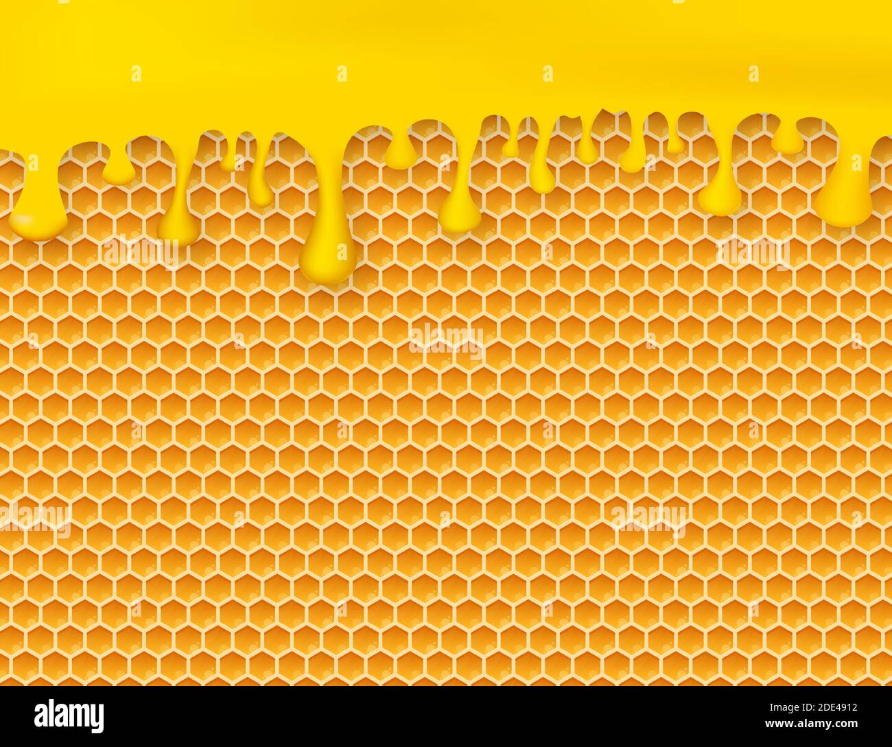 Honeycomb and honey. Monochrome honey pattern. Vector stock ...