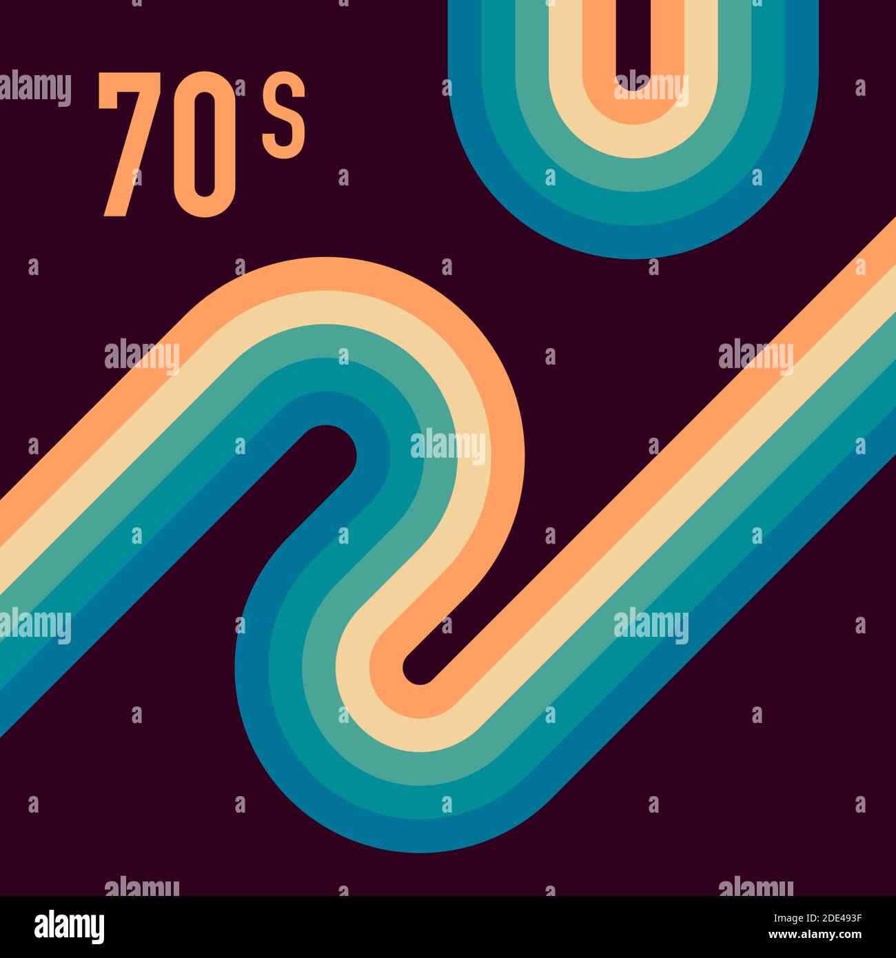 70s, 1970 abstract vector stock retro lines background. Vector ...