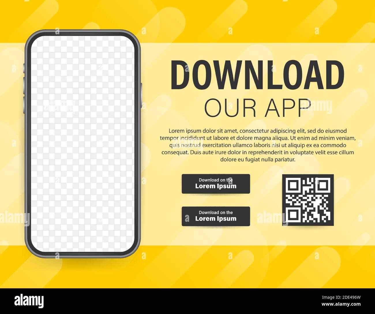 Download page of the mobile app. Empty screen smartphone for you app ...