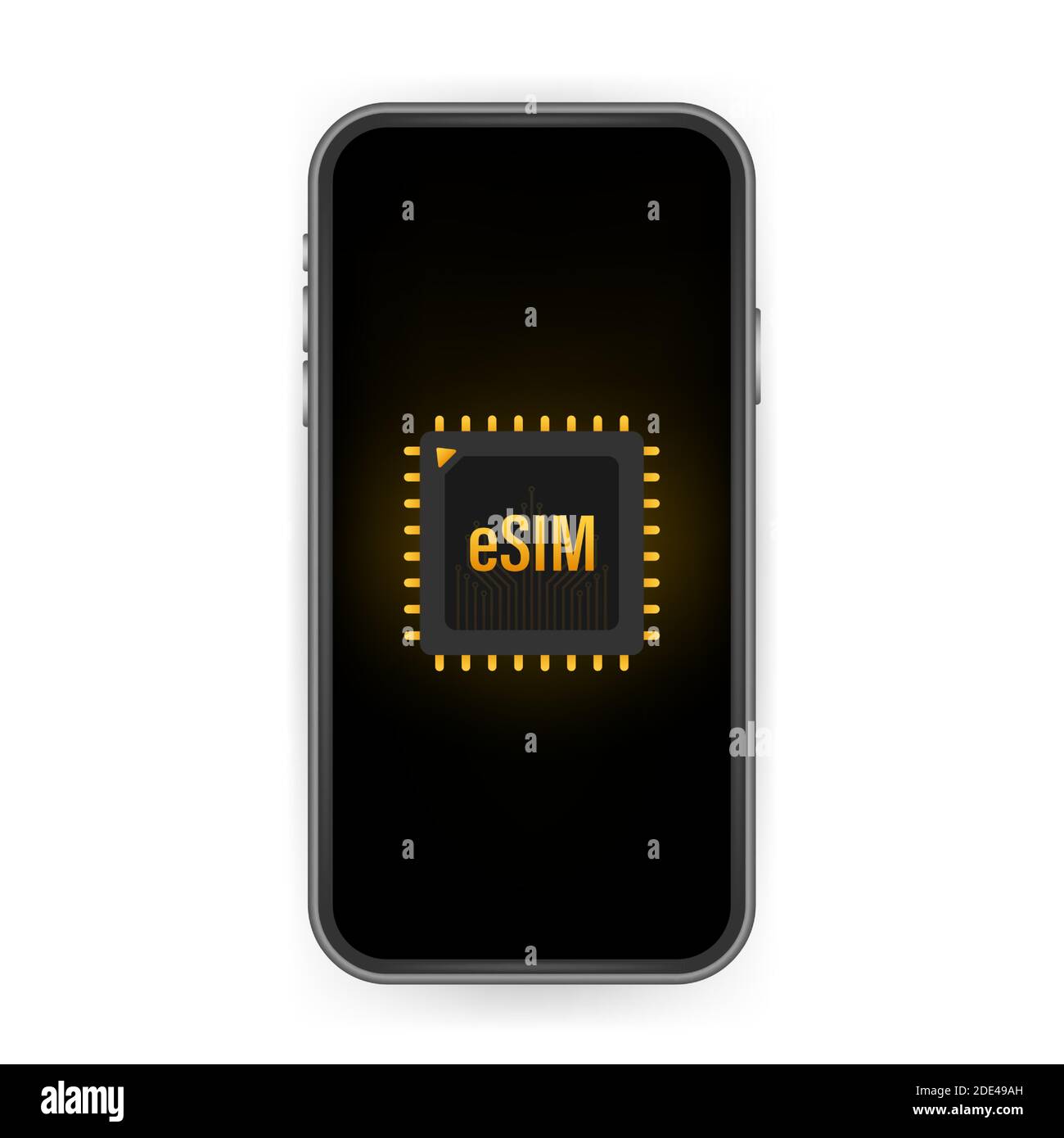 eSIM card chip sign. Embedded SIM concept. New mobile communication ...