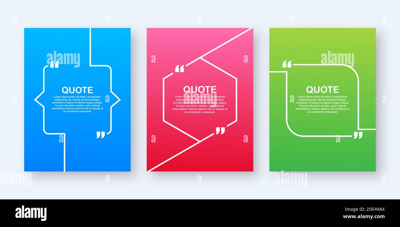 Set Quote frames. Blank template with print information design quotes ...
