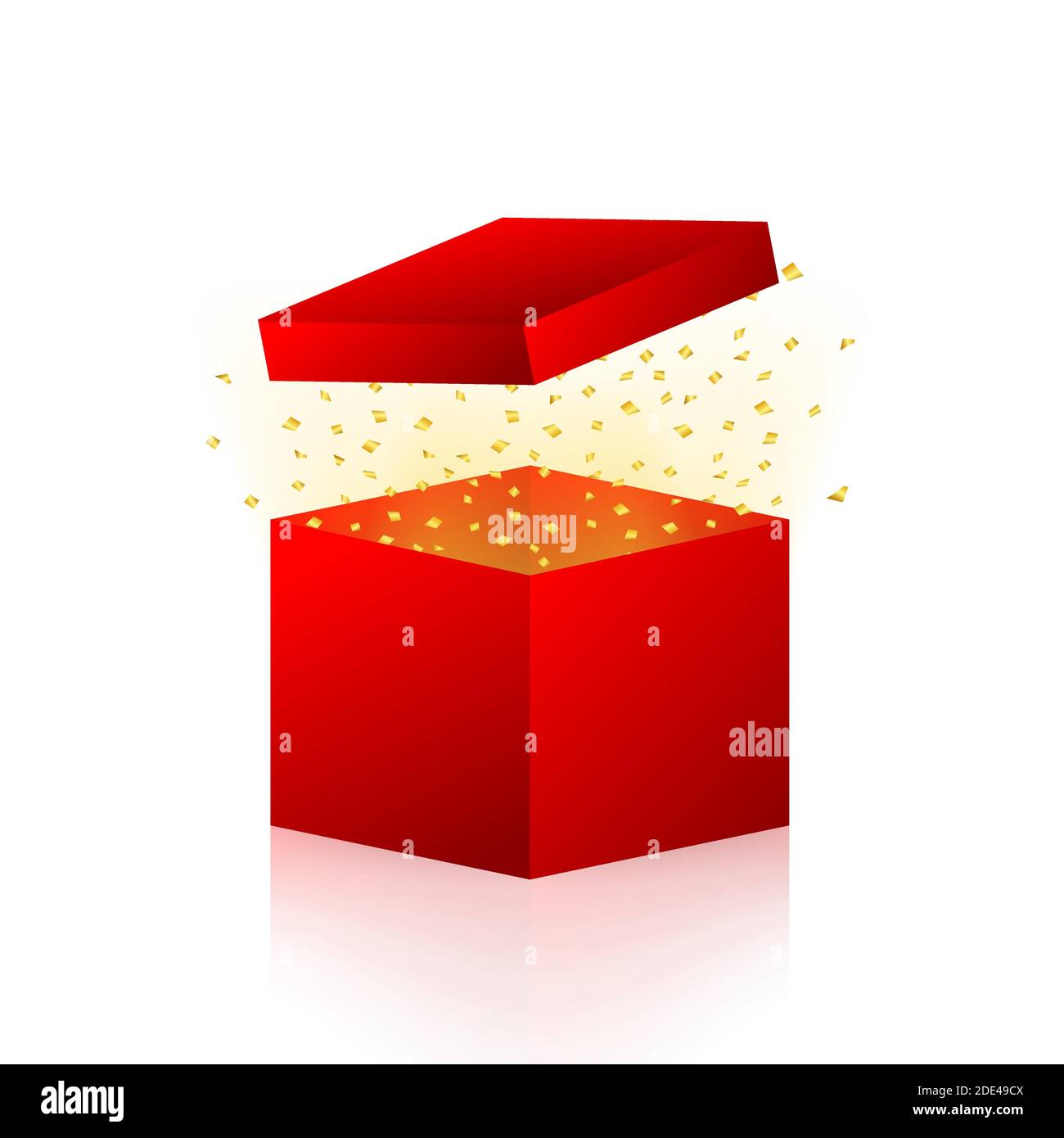 Enter to Win Prizes. Open Red Gift Box and Confetti. Vector stock ...