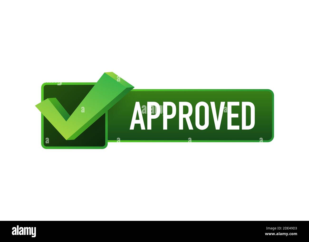 Approved stamp vector. Flat style design button Stock Vector Image ...