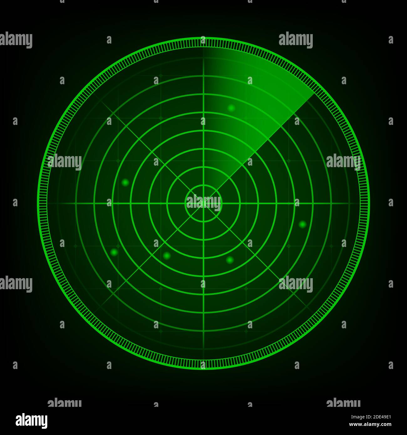 Realistic radar in searching. Radar screen with the aims. Vector stock ...