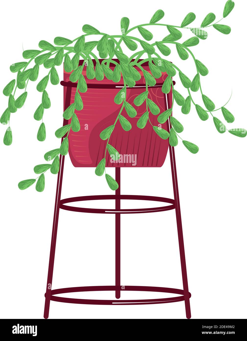 potted plant leaves greenery decoration vector illustration Stock ...