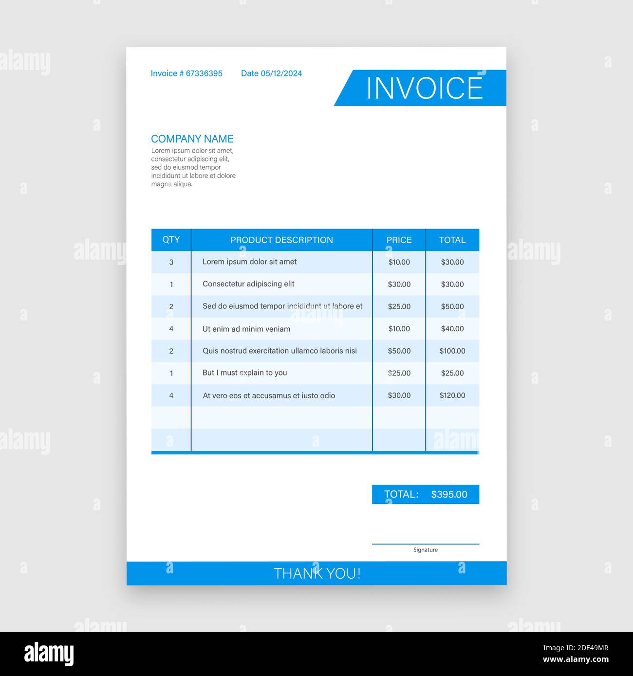 Business card with invoice. Customer service concept. Online payment ...