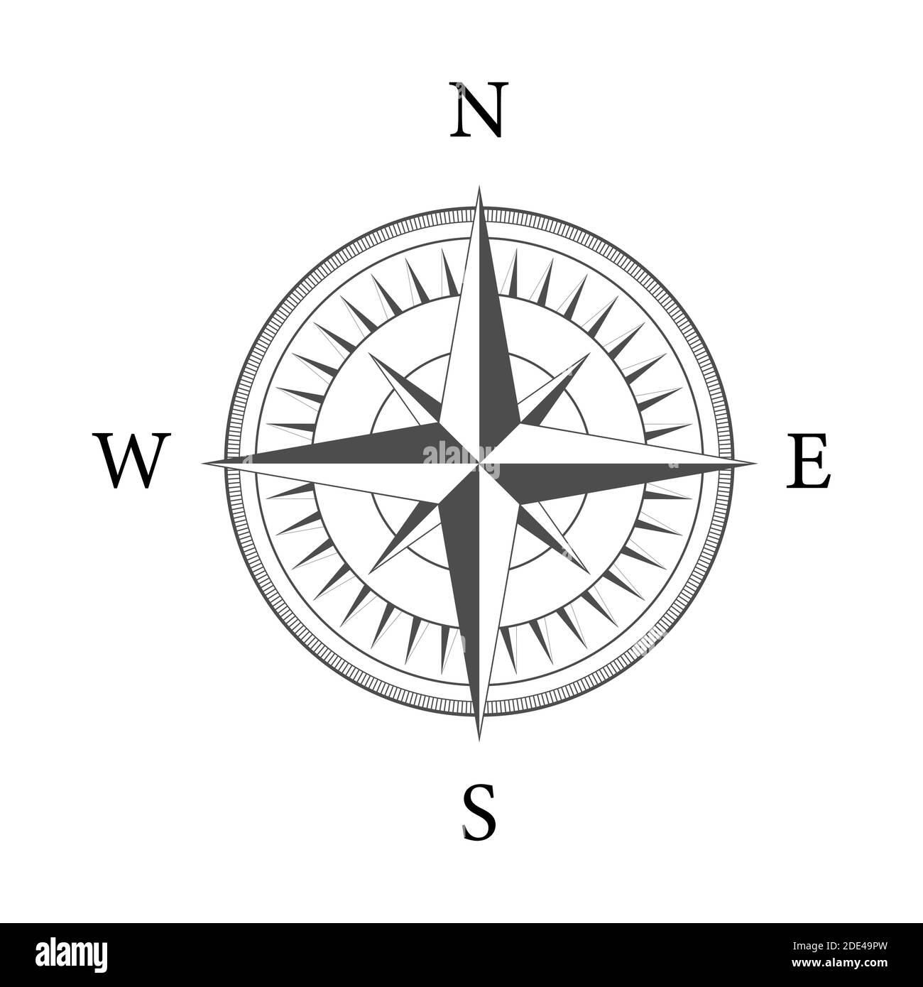 Compass on white background. Flat vector navigation symbol. Vector ...