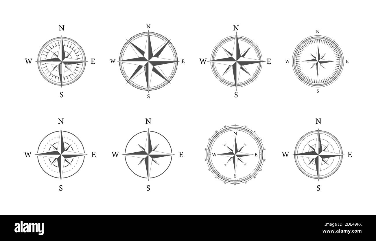 Compass on white background. Flat vector navigation symbol. Vector ...