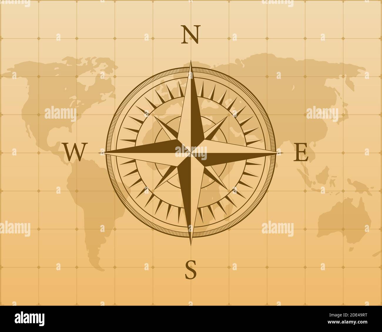 Compass on white background. Flat vector navigation symbol. Vector ...