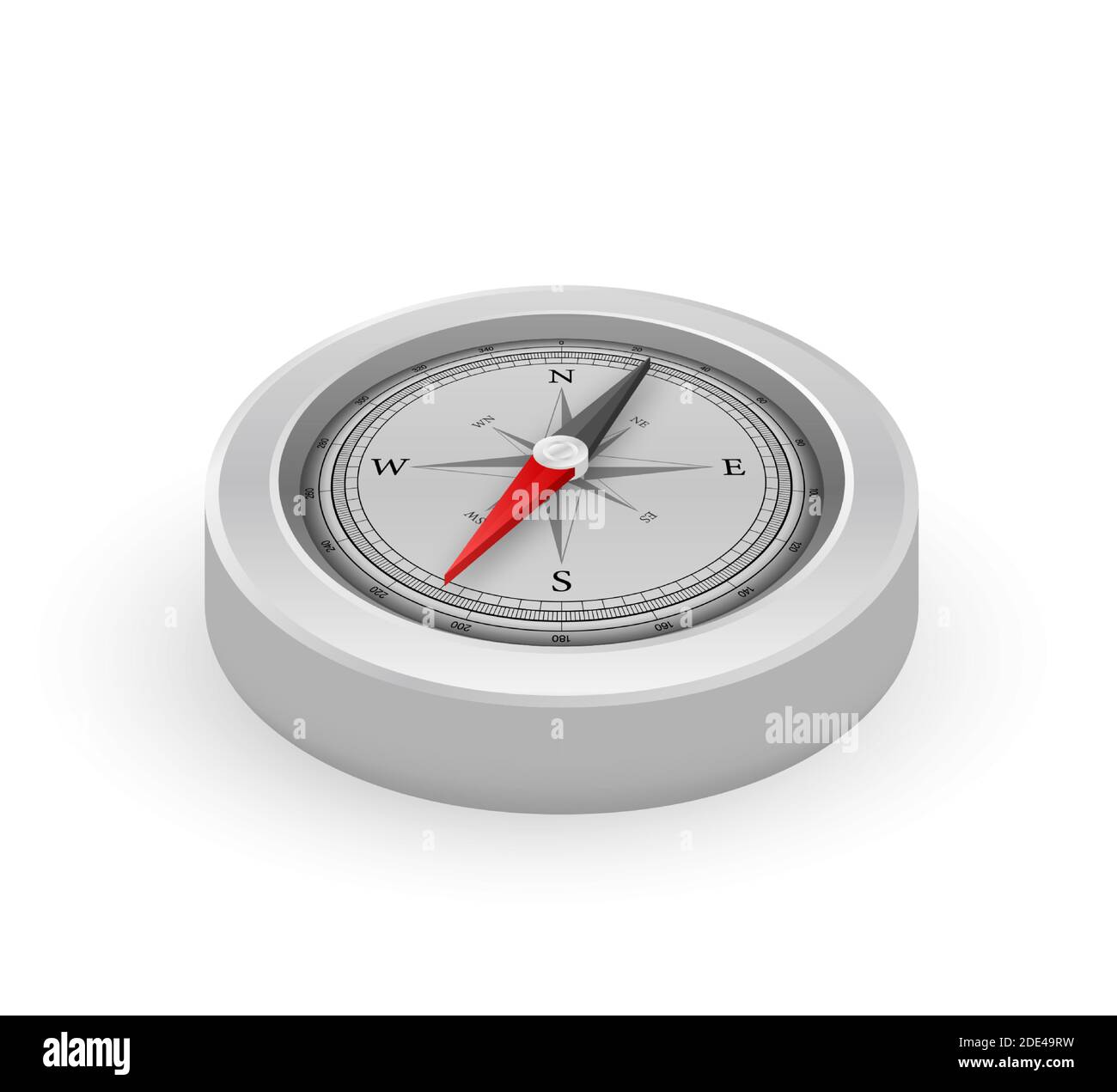Compass On White Background Flat Vector Navigation Symbol Vector