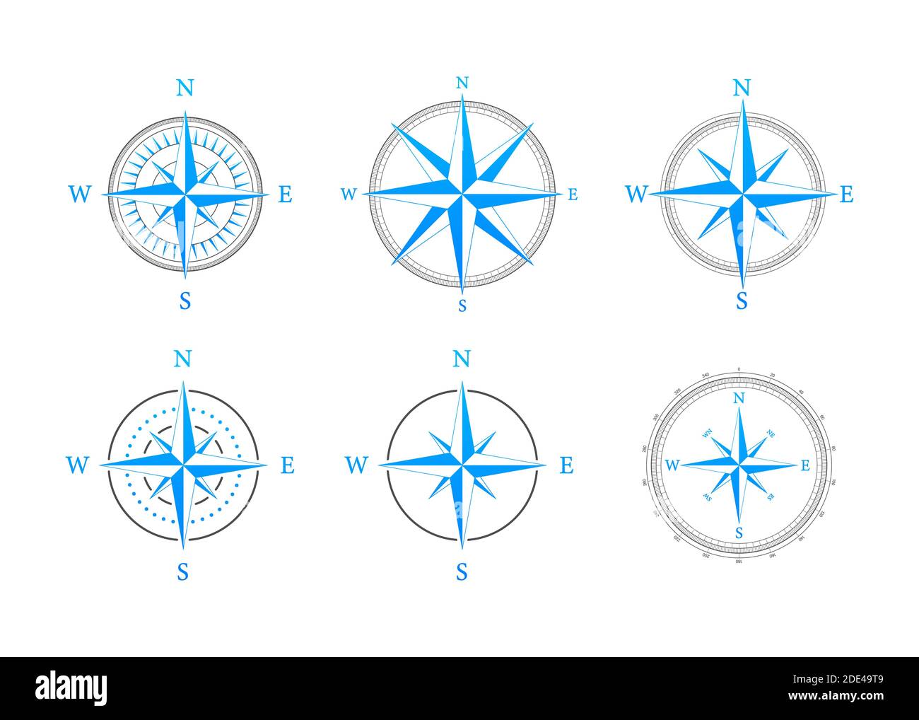 Compass On White Background Flat Vector Navigation Symbol Vector