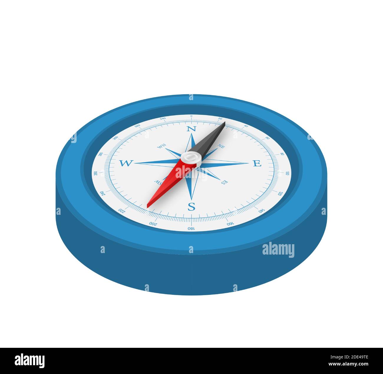Compass On White Background Flat Vector Navigation Symbol Vector Stock Illustration Stock
