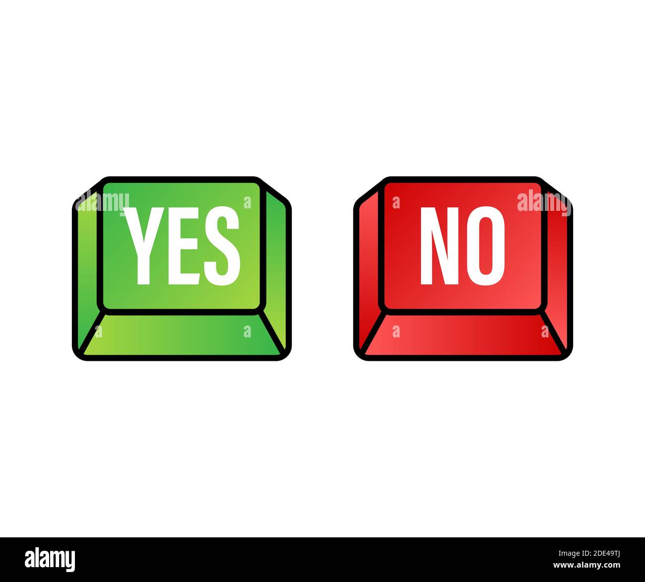 Yes and No button. Feedback concept. Positive feedback concept. Choice ...