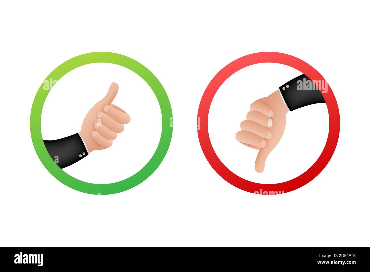Yes and No thumb up. Feedback concept. Positive feedback concept ...