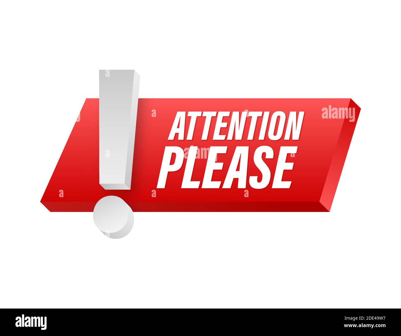 Banner with Attention please. Red Attention please sign icon ...