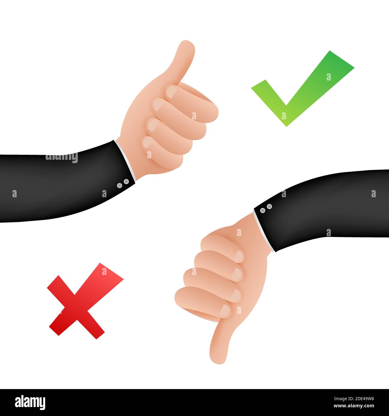 Yes and No thumb up. Feedback concept. Positive feedback concept ...