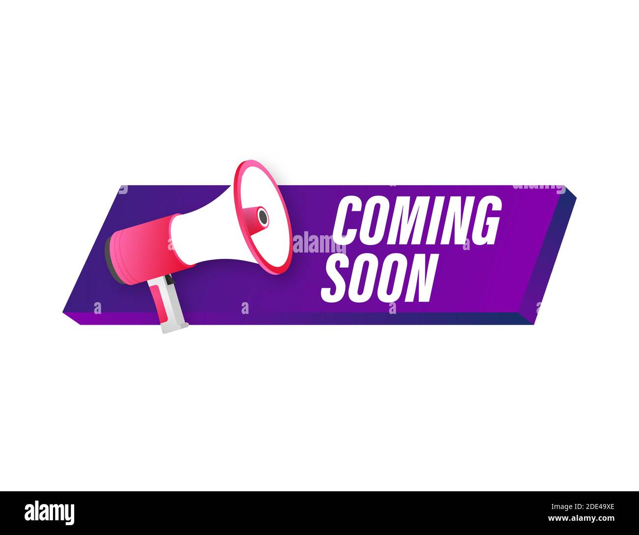 Megaphone label with coming soon. Megaphone banner. Web design. Vector ...