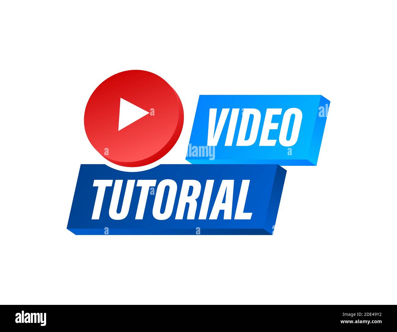 Video tutorials icon concept. Study and learning background, distance education and knowledge ...
