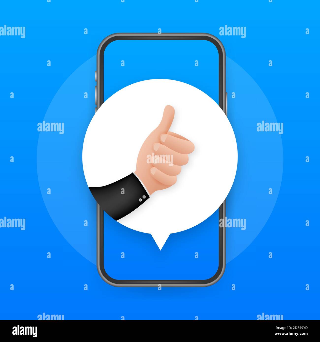 Like on Mobile feedback. smartphone screen. Web icon. Social network ...