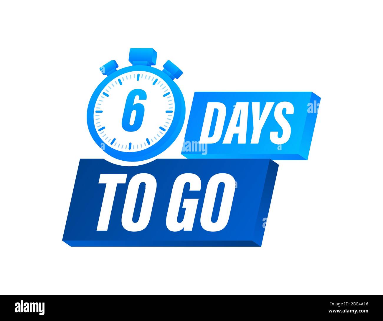 6 Days to go. Countdown timer. Clock icon. Time icon. Count time sale ...