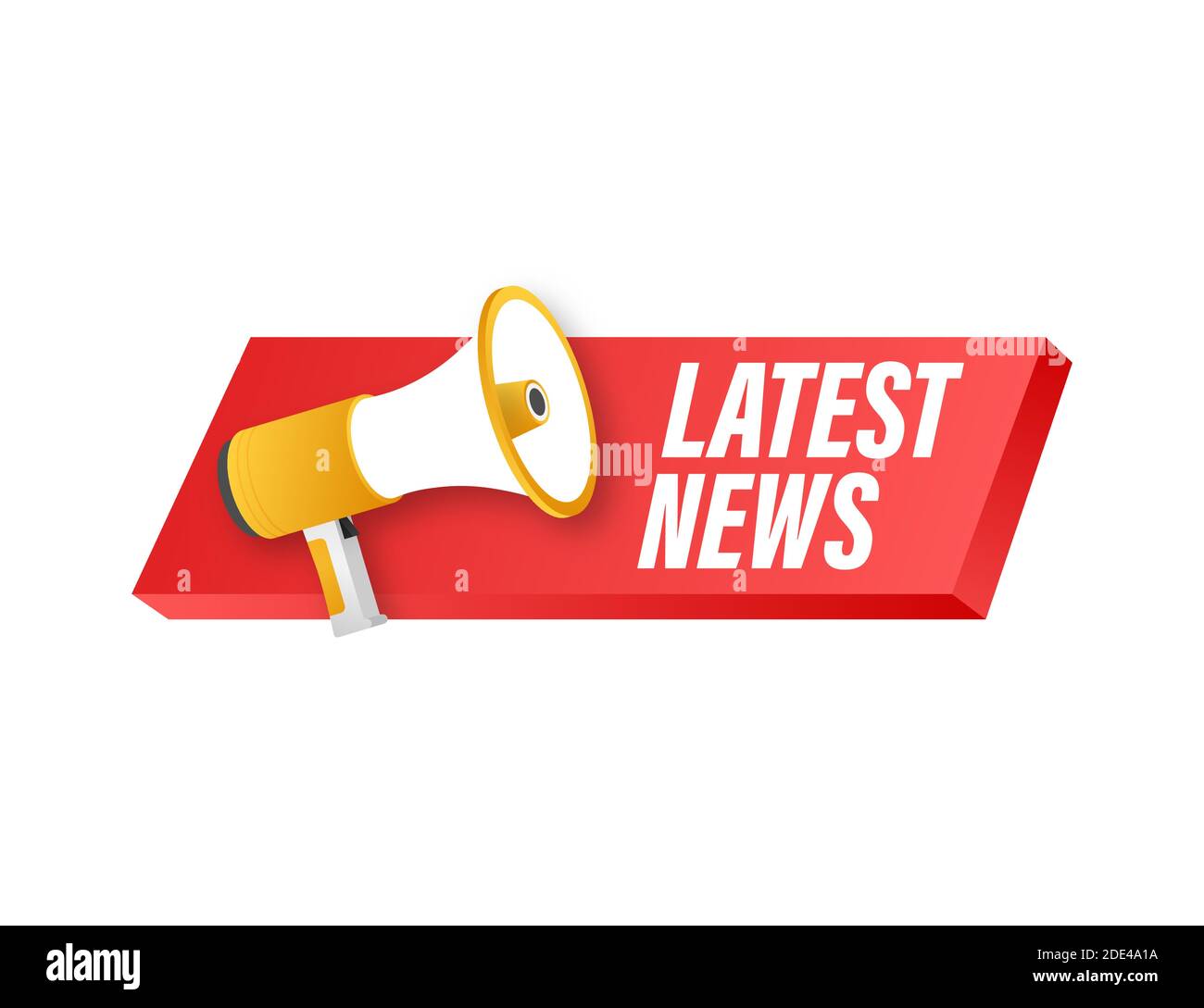 Megaphone label with latest news. Megaphone banner. Web design. Vector ...