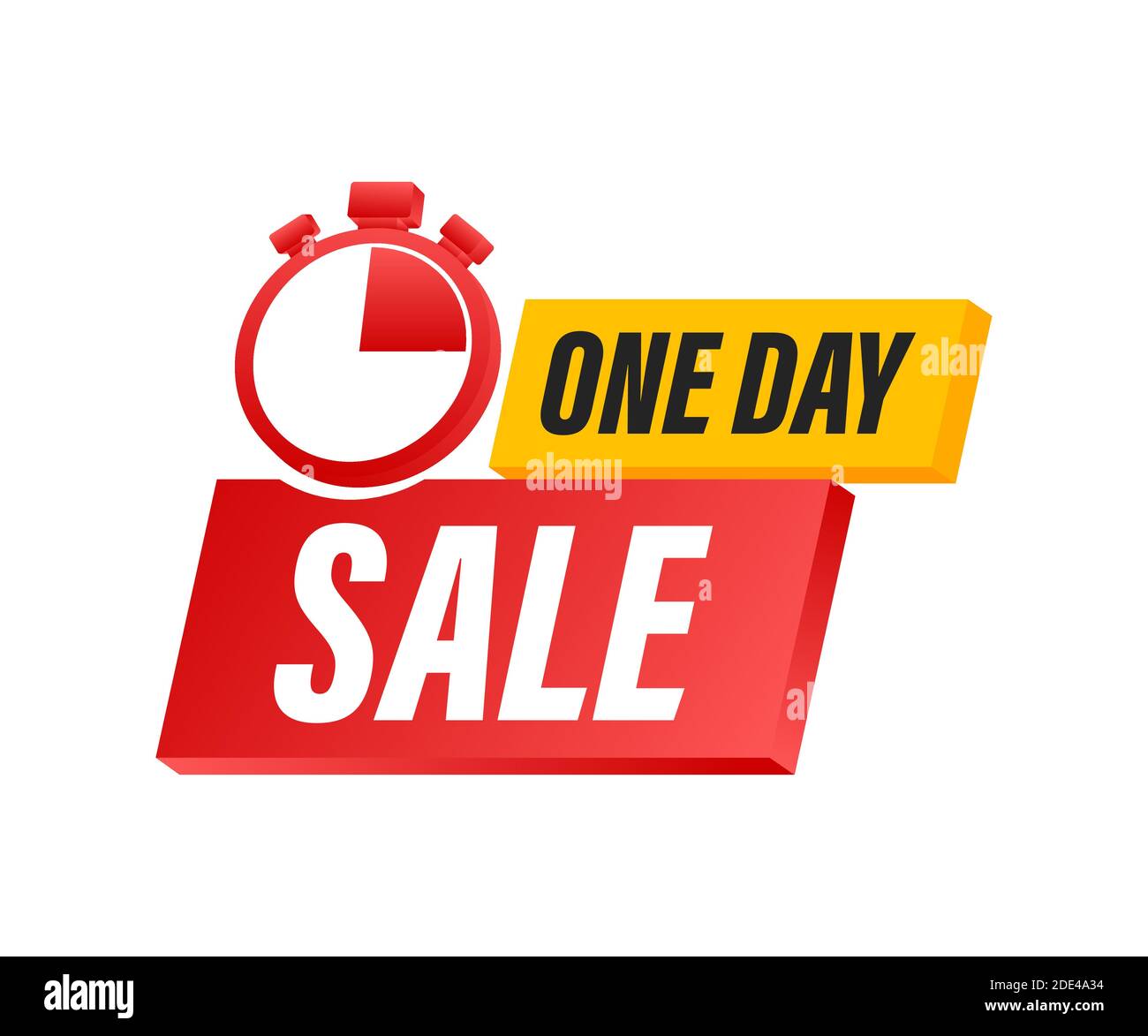 One day Sale banner badge. Sale, price tag. Store label. Special offer ...
