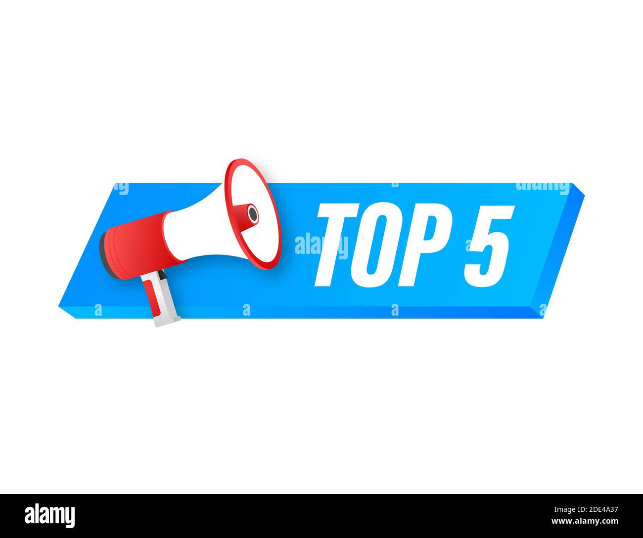 Top 5 - Top Five colorful label on white background. Vector stock ...