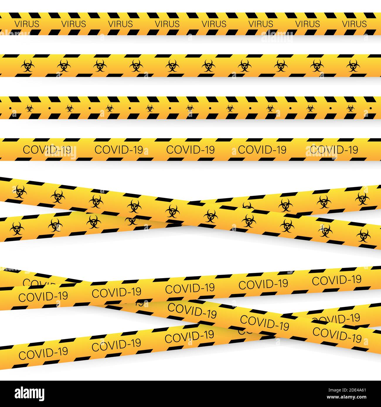 Yellow coronavirus lines. Sign caution coronavirus. Danger symbol ...