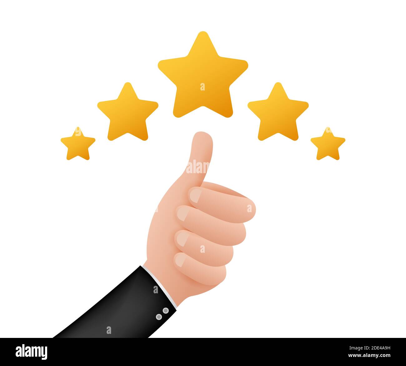 Thumbs up. Customer evaluation. Customer review rating. Vector stock ...