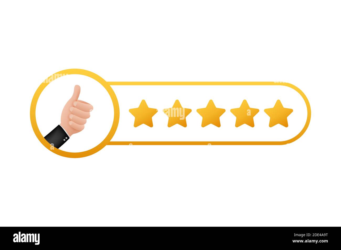 Thumbs up. Customer evaluation. Customer review rating. Vector stock ...