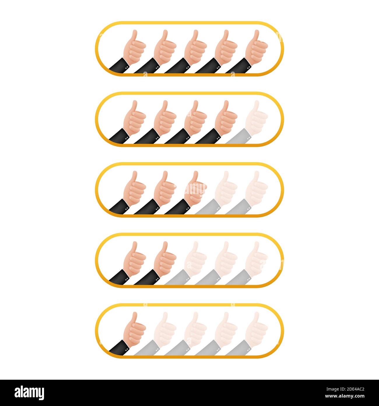 Thumbs up. Customer evaluation. Customer review rating. Vector stock ...