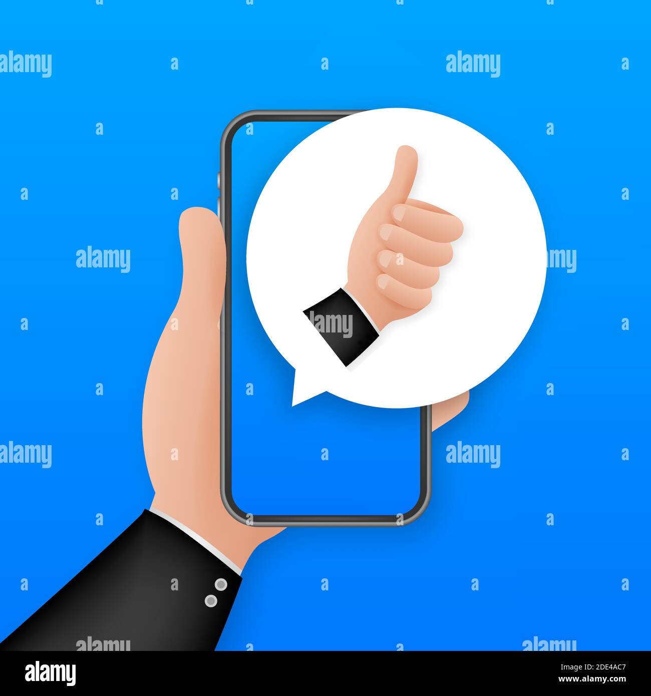 Like on Mobile feedback. smartphone screen. Web icon. Social network ...