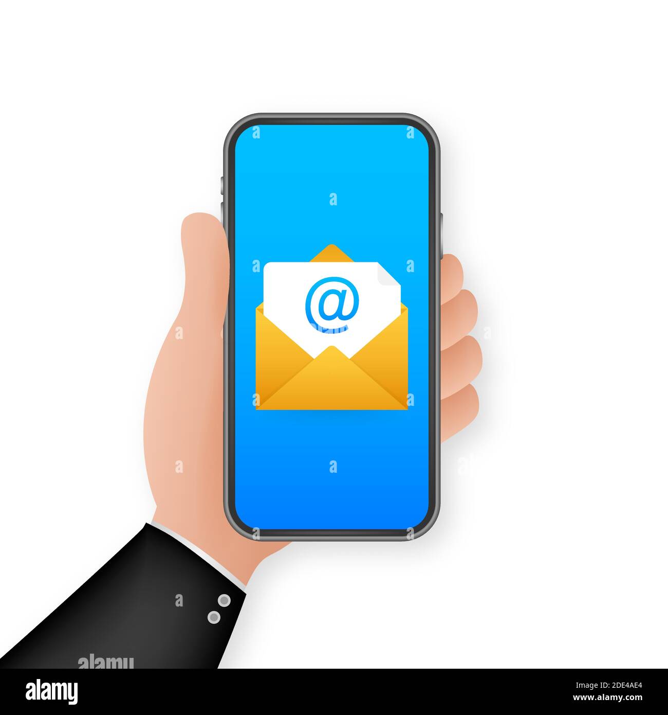 Email icon. Smartphone on white background. Concept business technology ...