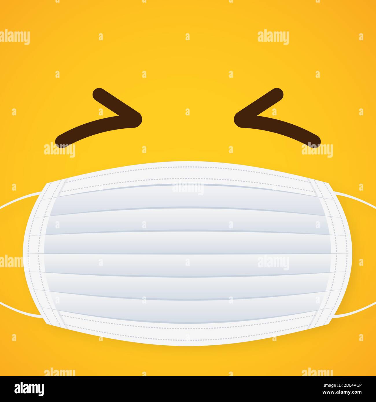 Emotion mask in cartoon style. Surgical mask. Coronavirus quarantine ...